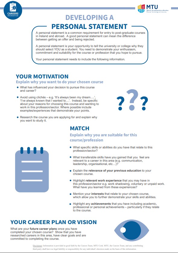 MyCIT.ie - Personal Statement